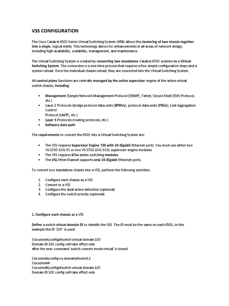 Vss Configuration Pdf Pdf Communications Protocols Network Architecture
