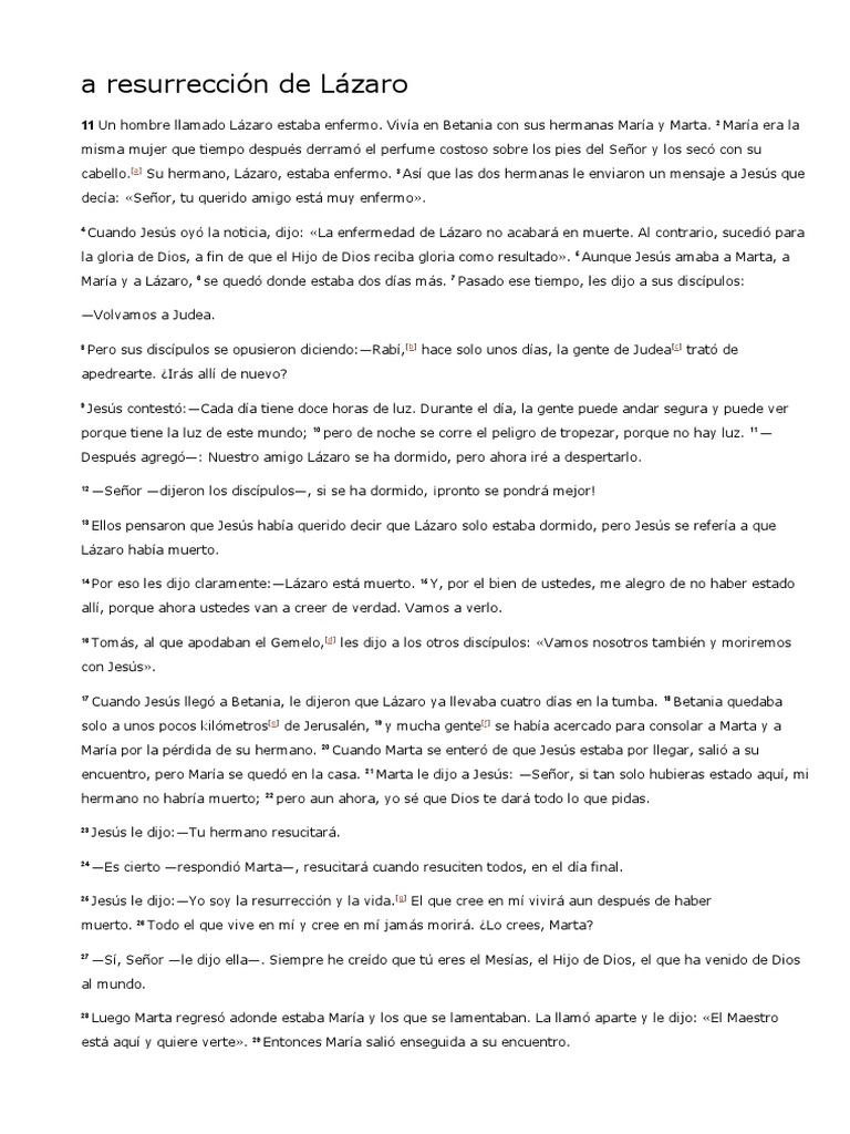 A Resurrección de Lázaro | PDF | Lázaro De Betania | María, madre de Jesús