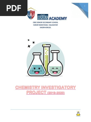 Chemistry Investigatory Project Cover Page