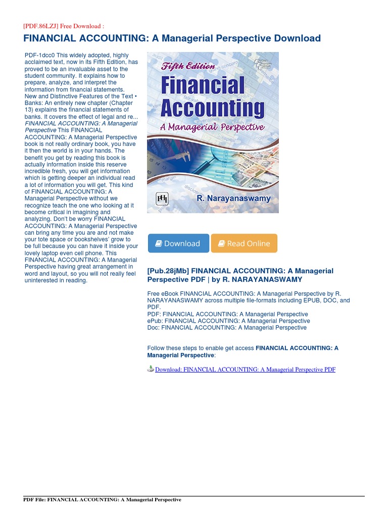 Financial Accounting: A Managerial Perspective | PDF | Business ...