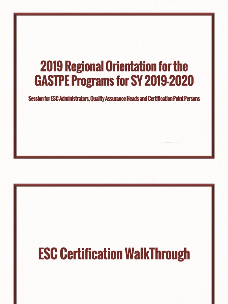 GASTPE ESC Certification Overview 2019 | PDF | Curriculum | Goal