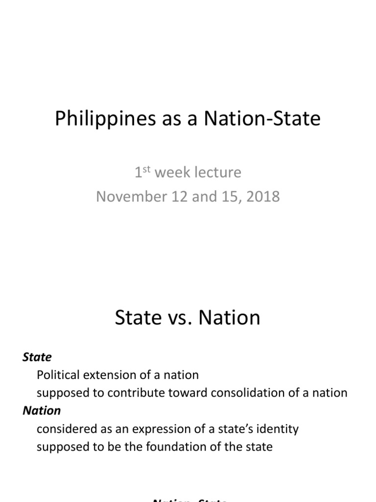Philippines: Nation or State? | PDF | Nation State | Ethnic Groups