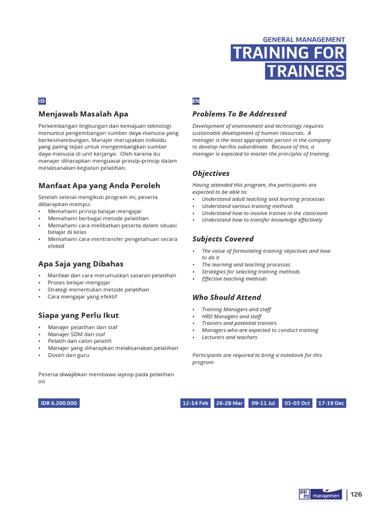 Training For Trainers: Menjawab Masalah Apa | PDF | Educational ...