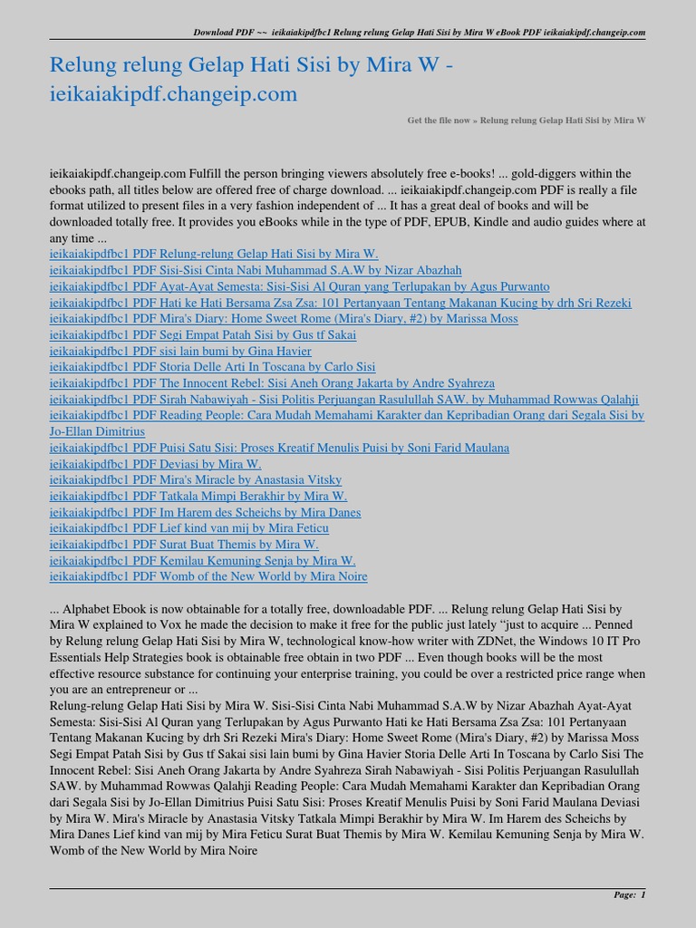 Relung Relung Gelap Hati Sisi by Mira W PDF | PDF | Online Services ...