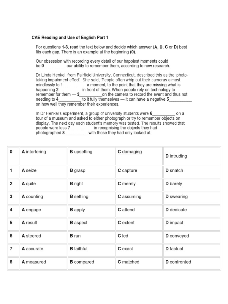 Cae Use of English Part 1 | PDF | Entrepreneurship | Psychological Concepts
