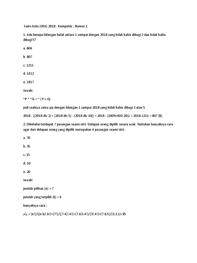 Contoh Soal Osk | PDF