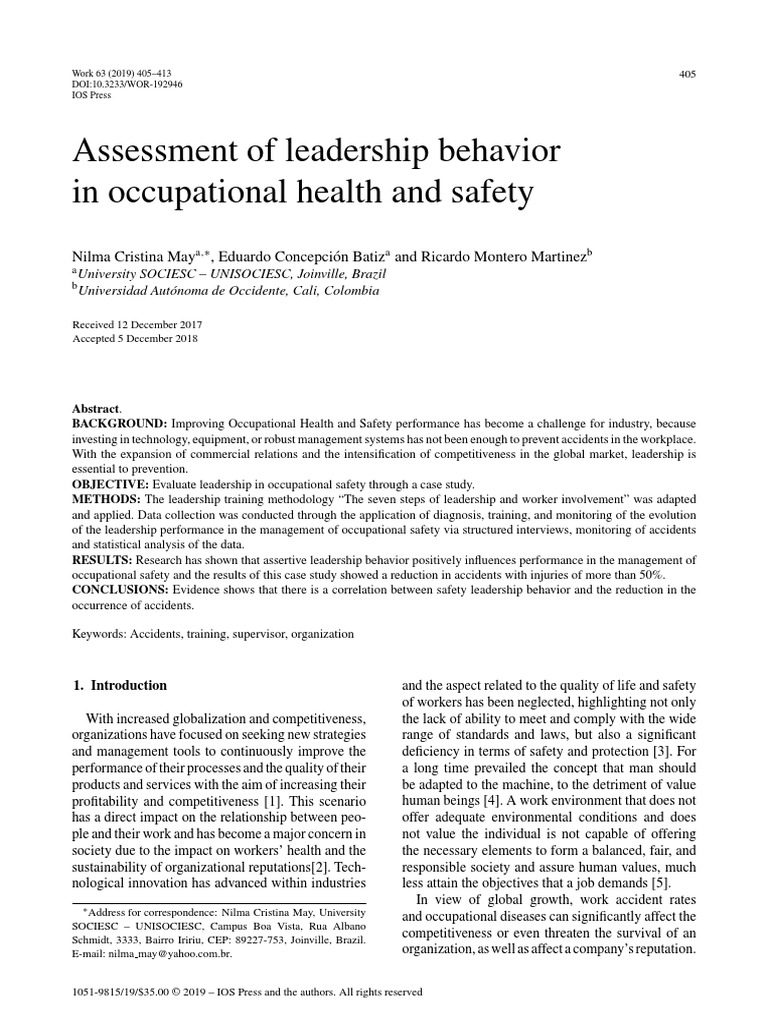 Assessment of Leadership Behavior | PDF | Leadership | Occupational ...