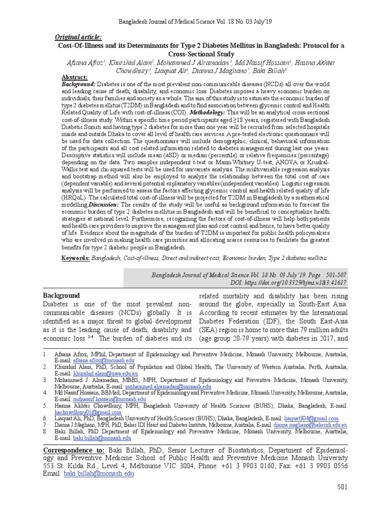 Afsana Afroz, Khurshid Alam, Mohammed J Alramadan, MD Nassif Hossain ...