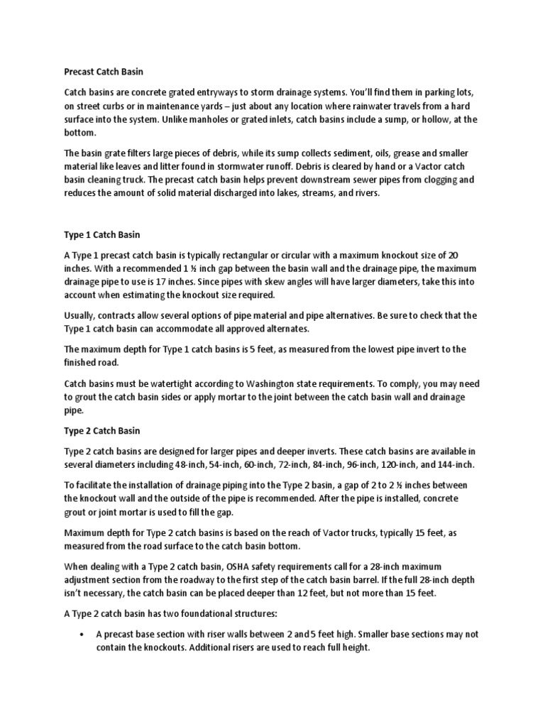 Precast Catch Basin | PDF | Storm Drain | Civil Engineering