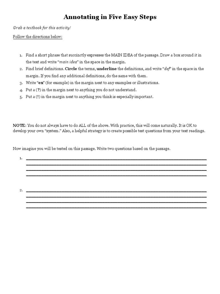 Annotating in Five Easy Steps | PDF