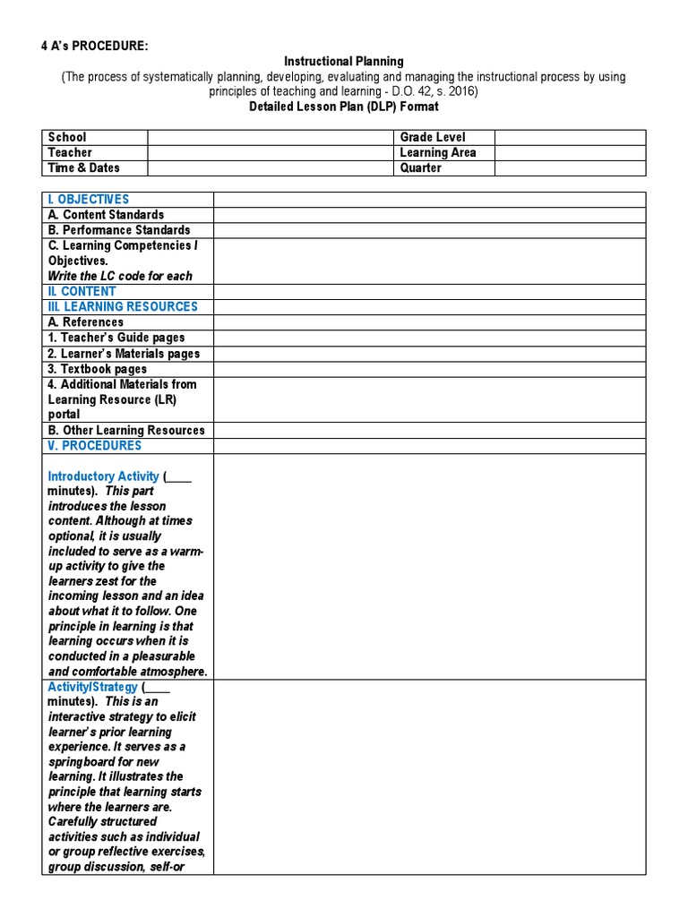 4as DLP Format | Download Free PDF | Lesson Plan | Educational Assessment