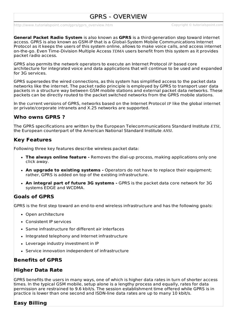 Gprs - Overview | PDF | General Packet Radio Service | Packet Switching