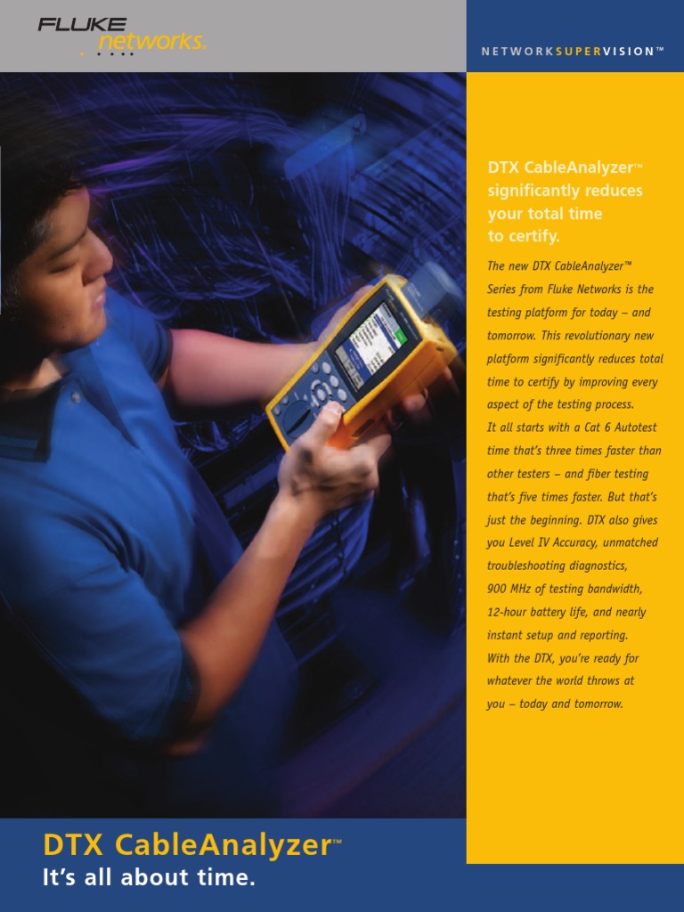 DTX Cableanalyzer: Time Is Money. DTX Saves You Both | Download Free ...