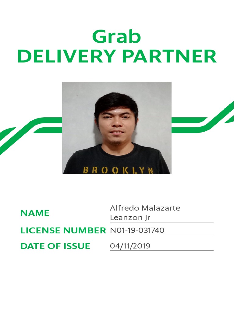 Grab Delivery Partner: Name License Number Date of Issue | PDF