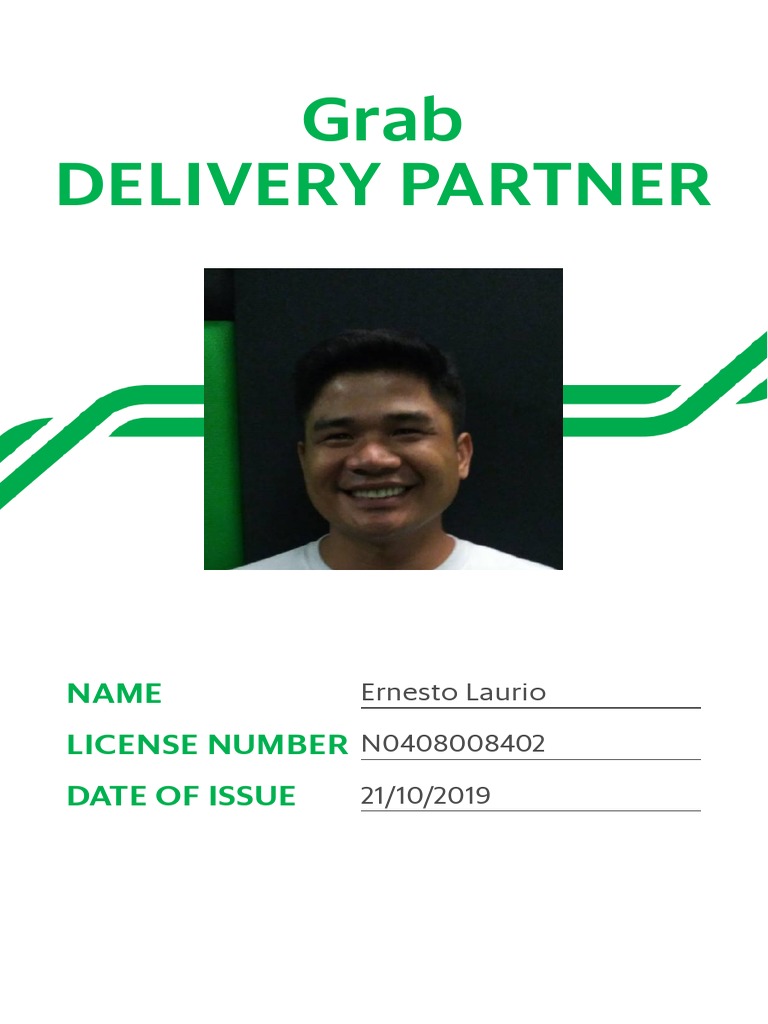 Grab Delivery Partner: Name License Number Date of Issue | PDF