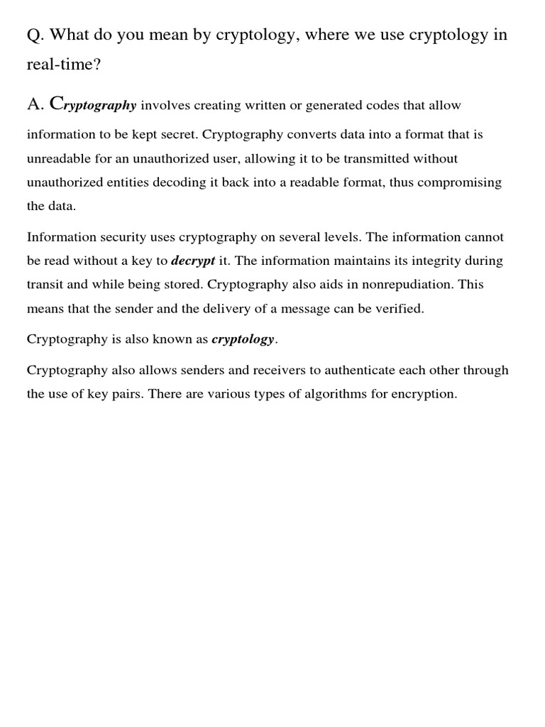 Understanding Cryptology and Its Uses | PDF