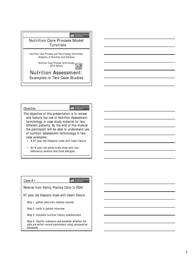 Nutrition Assessment:: Nutrition Care Process Model Tutorials | PDF ...