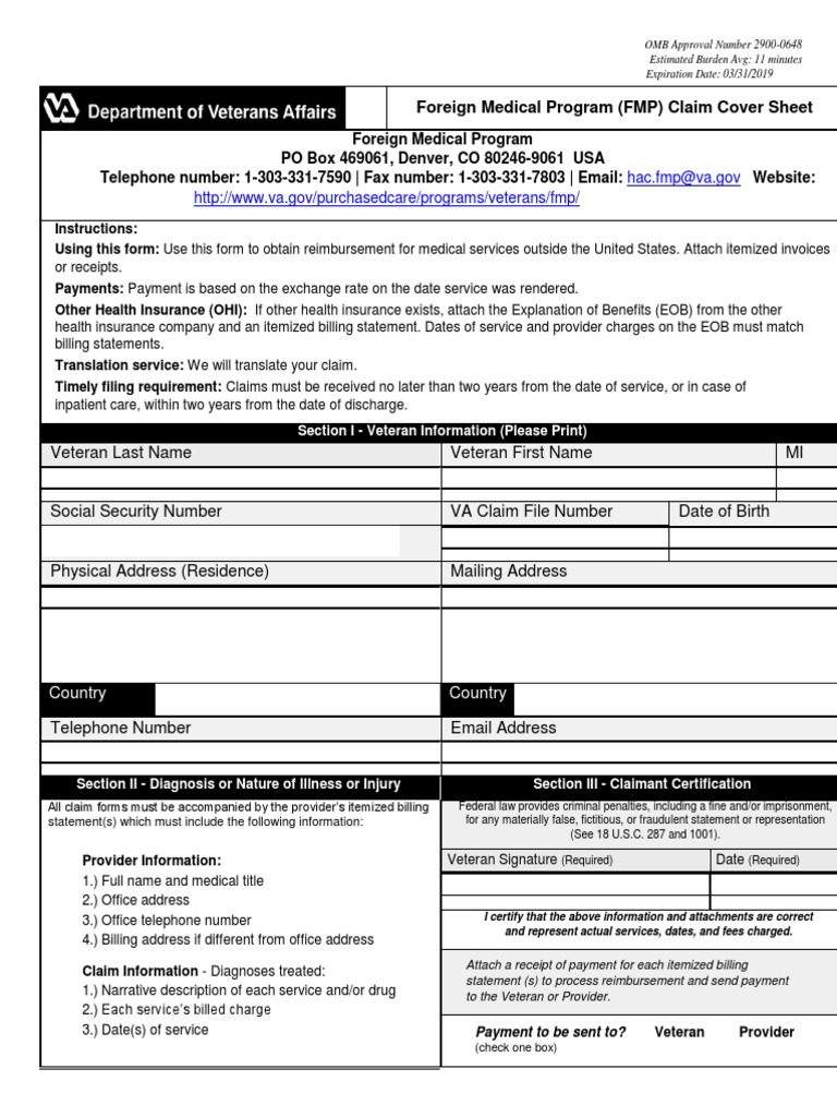 10 7959f 2 Fill - 012317 | PDF | United States Department Of Veterans ...