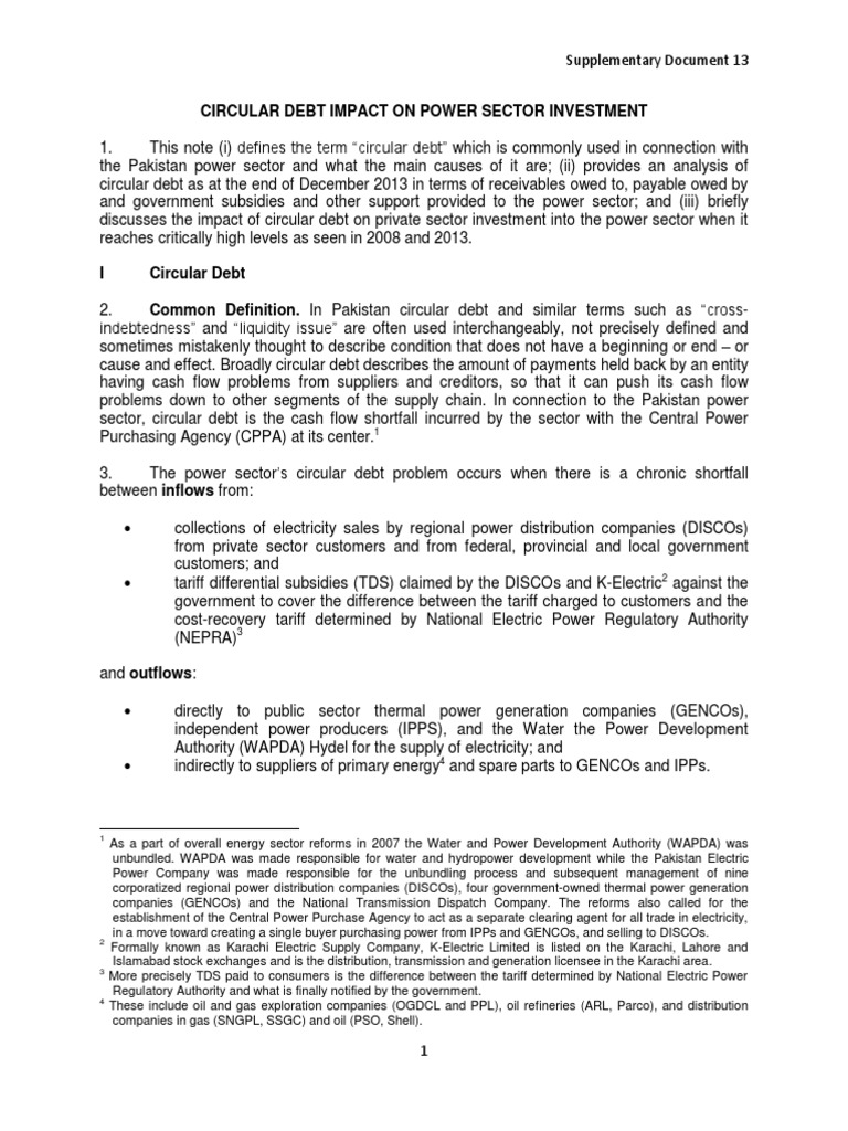Circular Debt Impact On Power Sector Investment | PDF | Debt | Credit