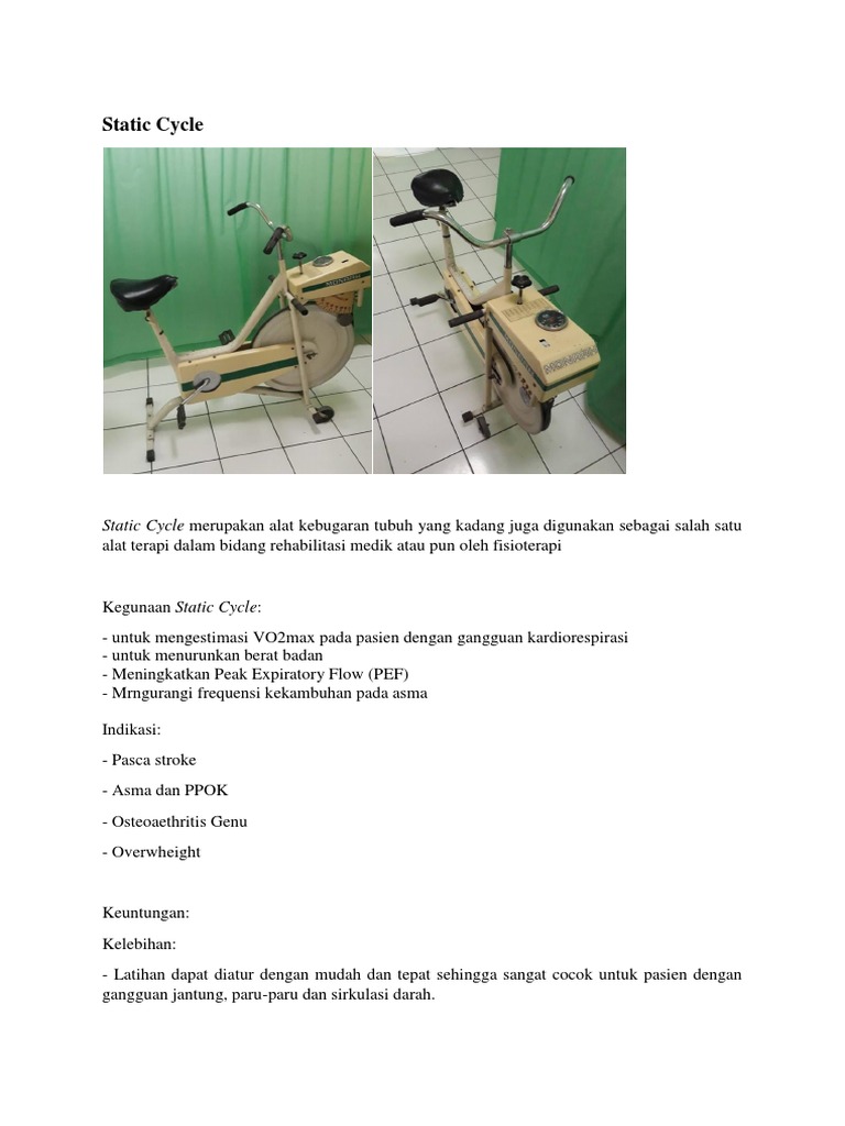Manfaat dan Indikasi Static Cycle | PDF | Pengembangan Diri | Kesehatan ...