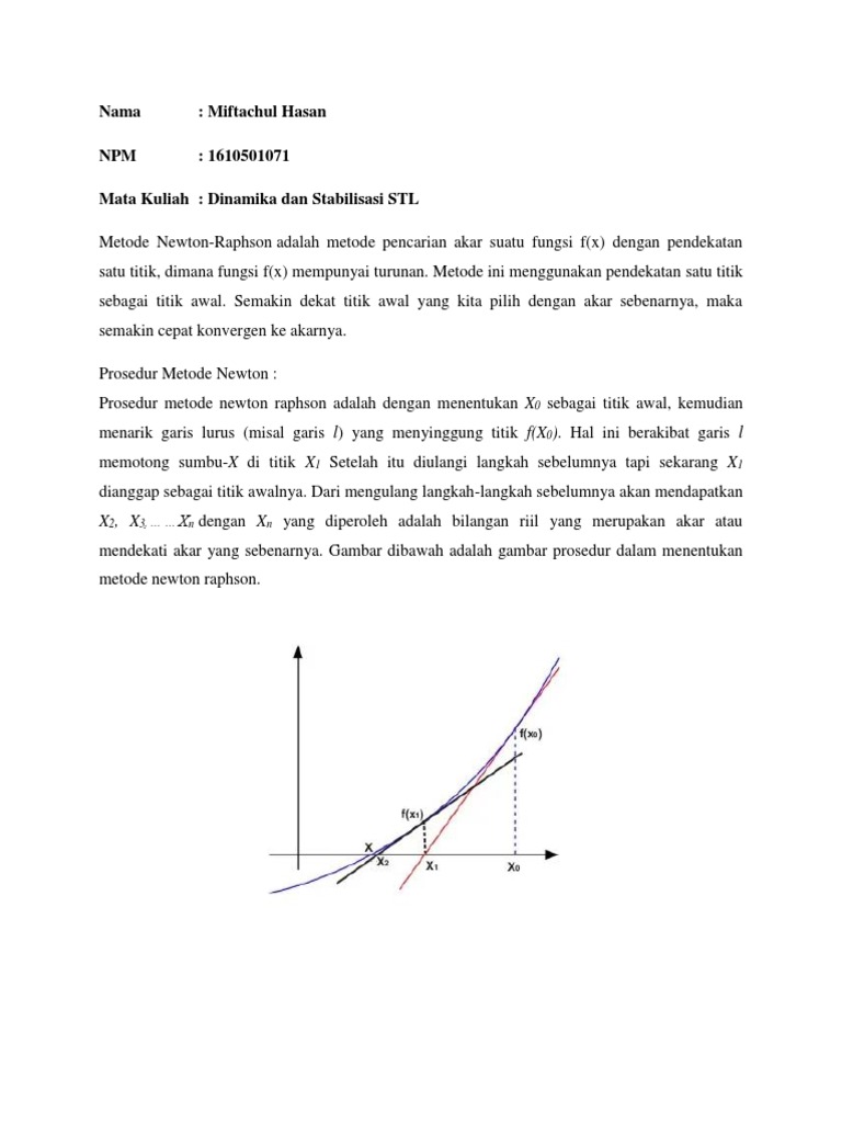 Metode Newton-Raphson untuk Mencari Akar Persamaan | PDF