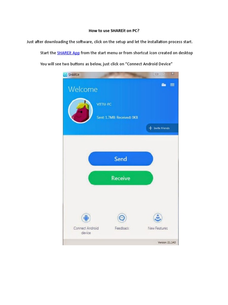 How To Use Shareit On Pc Pdf