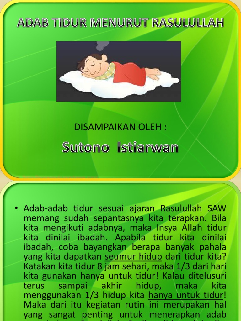 Adab Tidur Menurut Rasulullah | PDF
