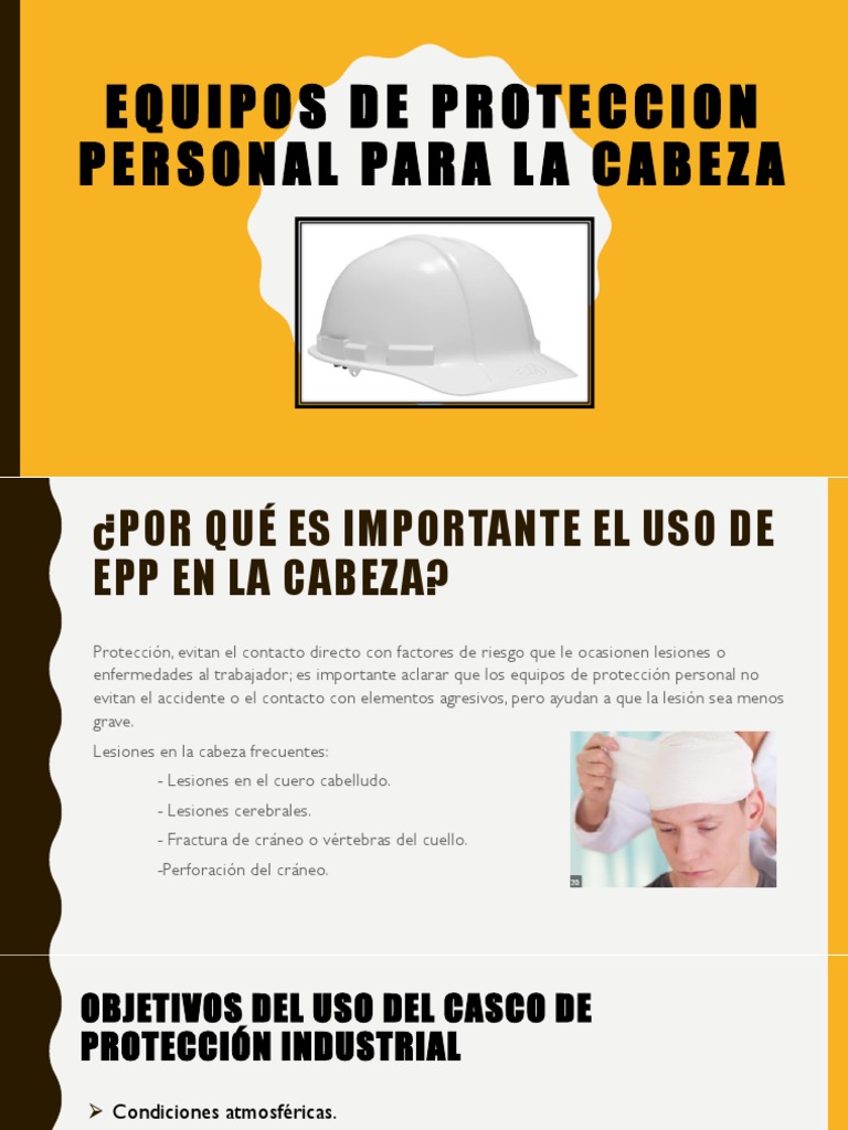 Tipos y Uso de EPP para la Cabeza | PDF | Casco | Naturaleza