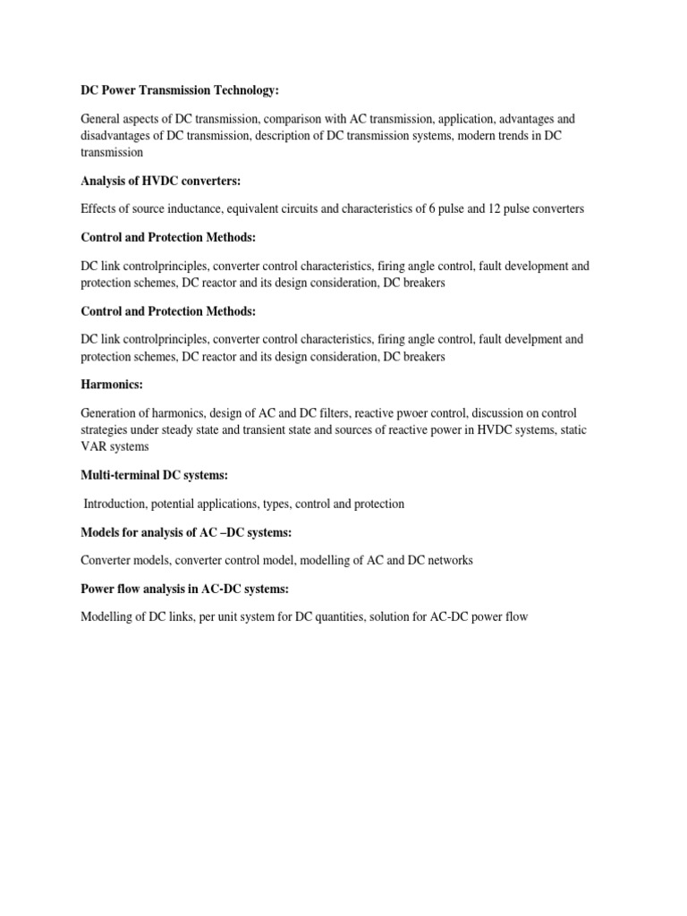 HVDC Question Answers | PDF | High Voltage Direct Current | Electric ...