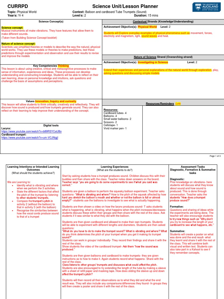 Science Lesson Plan Assignment | PDF | Concept | Science