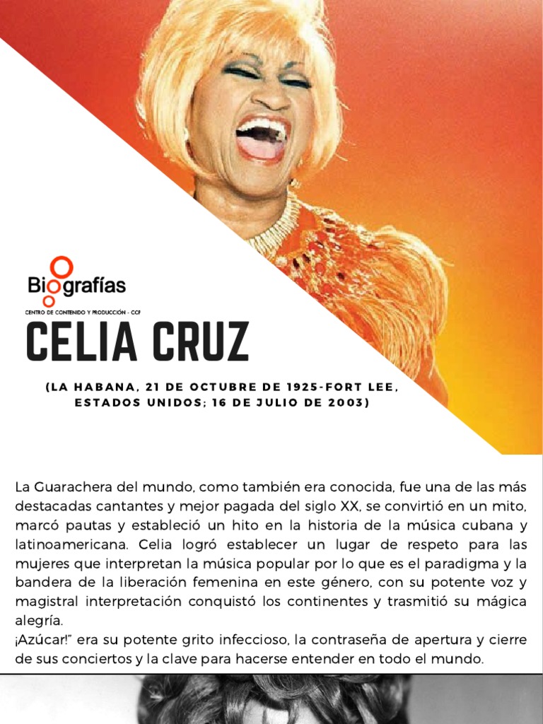 Biografía Celia Cruz | PDF | Las artes escénicas | Entretenimiento ...