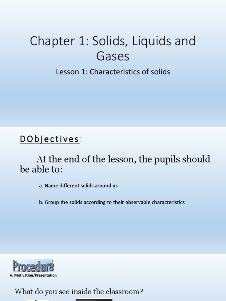 Chapter 1 Lesson 1 Characteristics of Solids | PDF | Language Arts ...