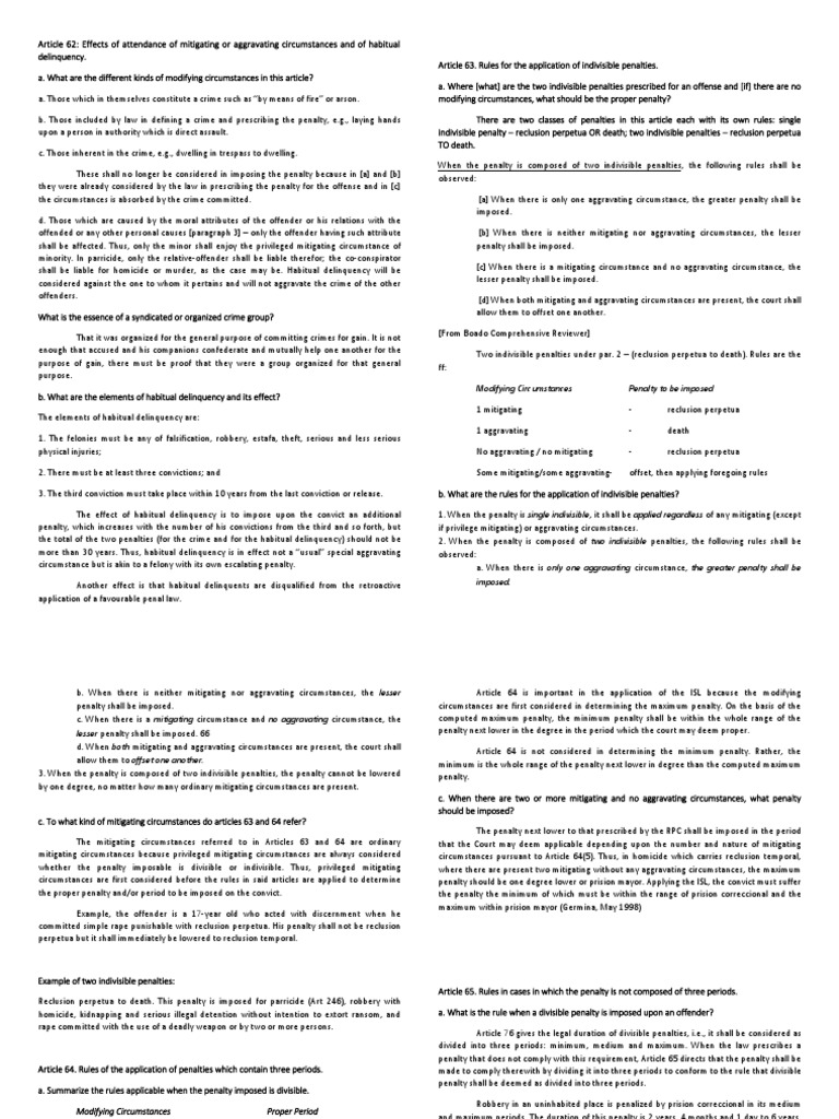 Modifying Circumstances Penalty To Be Imposed | PDF | Mitigating Factor ...