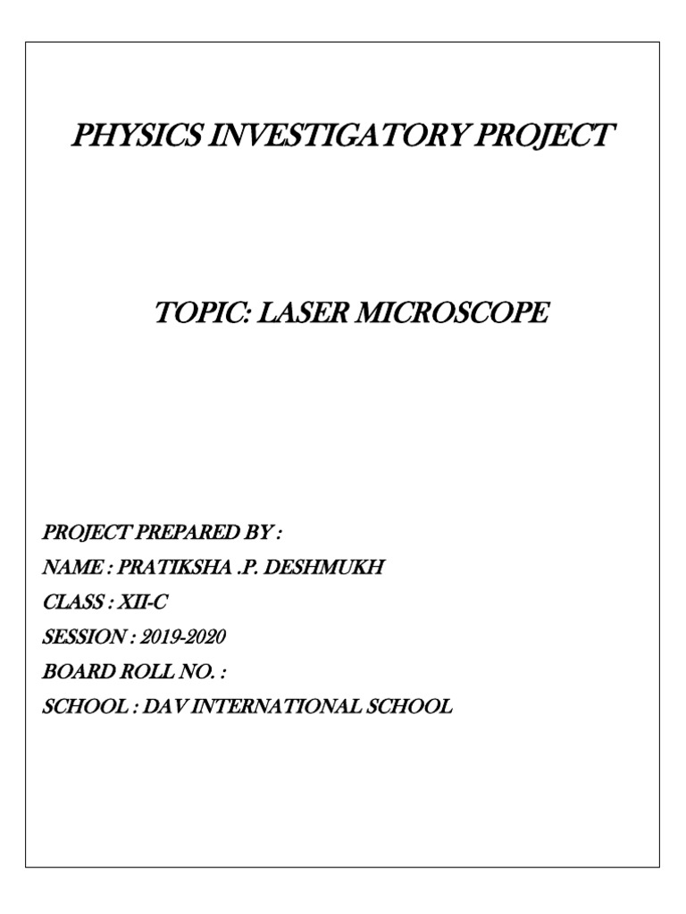 Physics Investigatory Project | PDF | Atomic | Physics