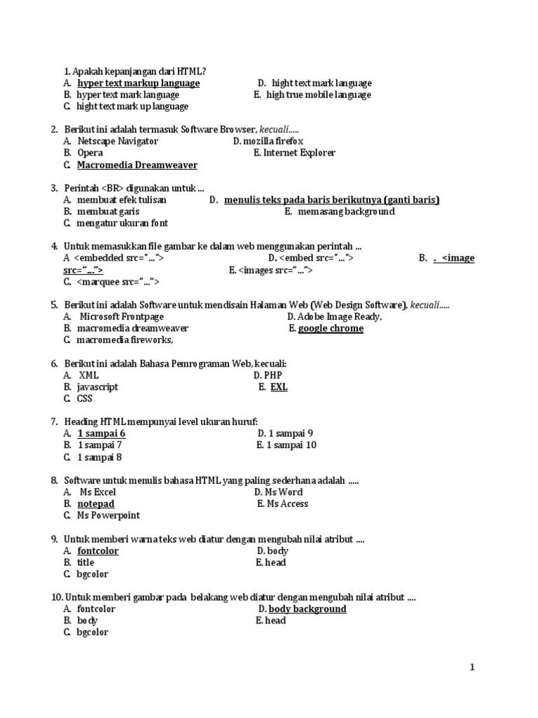 Soal Pemrograman Web | PDF