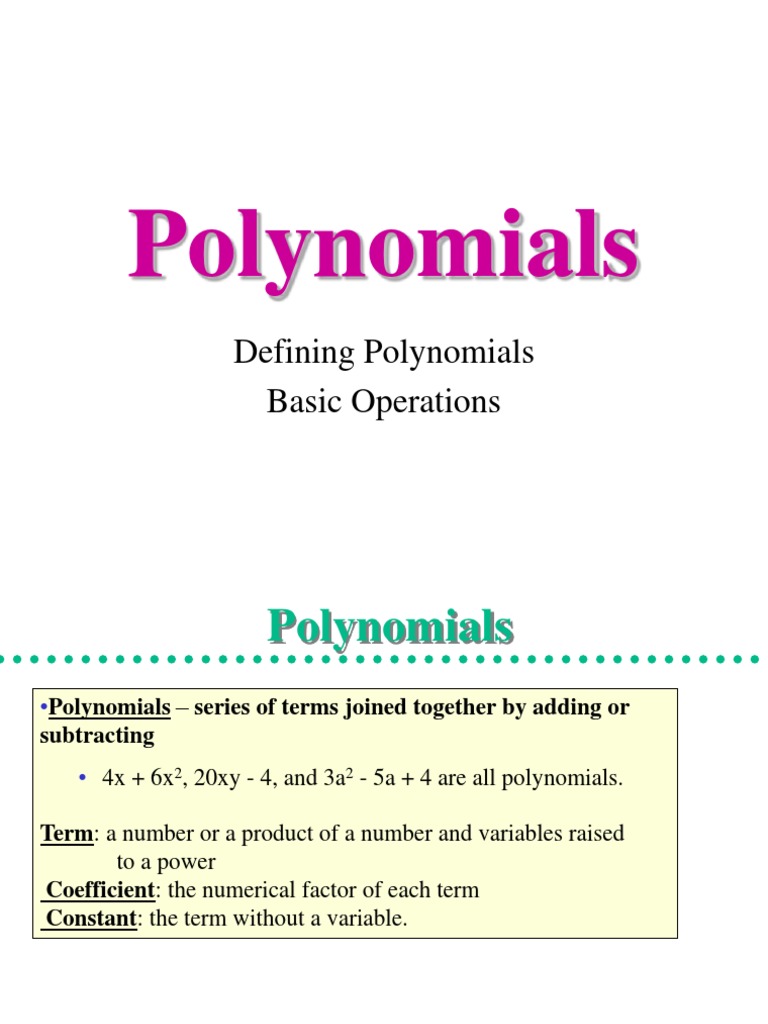 Polynomials Basic | PDF | Polynomial | Numerical Analysis