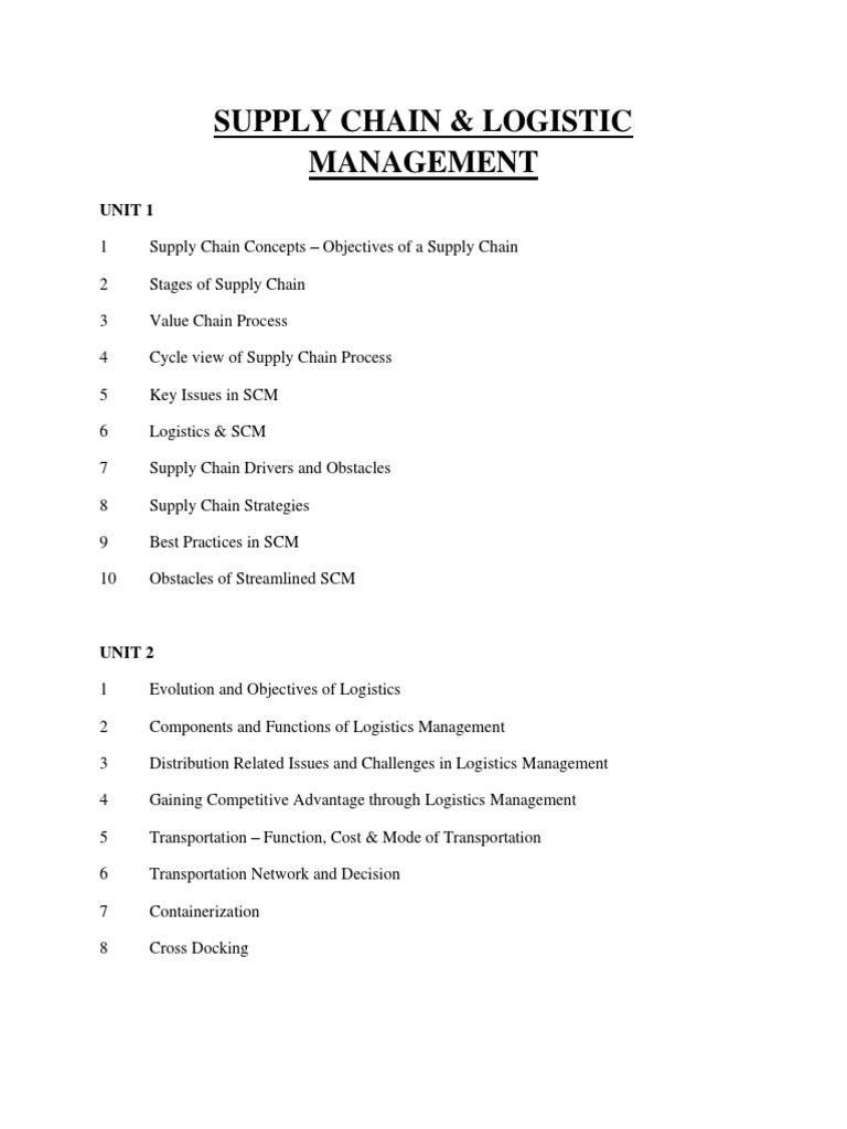 SCLM Notes 19 | PDF | Supply Chain | Logistics