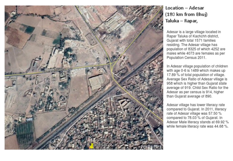 Location - Adesar (180 KM From Bhuj) Taluka - Rapar | PDF