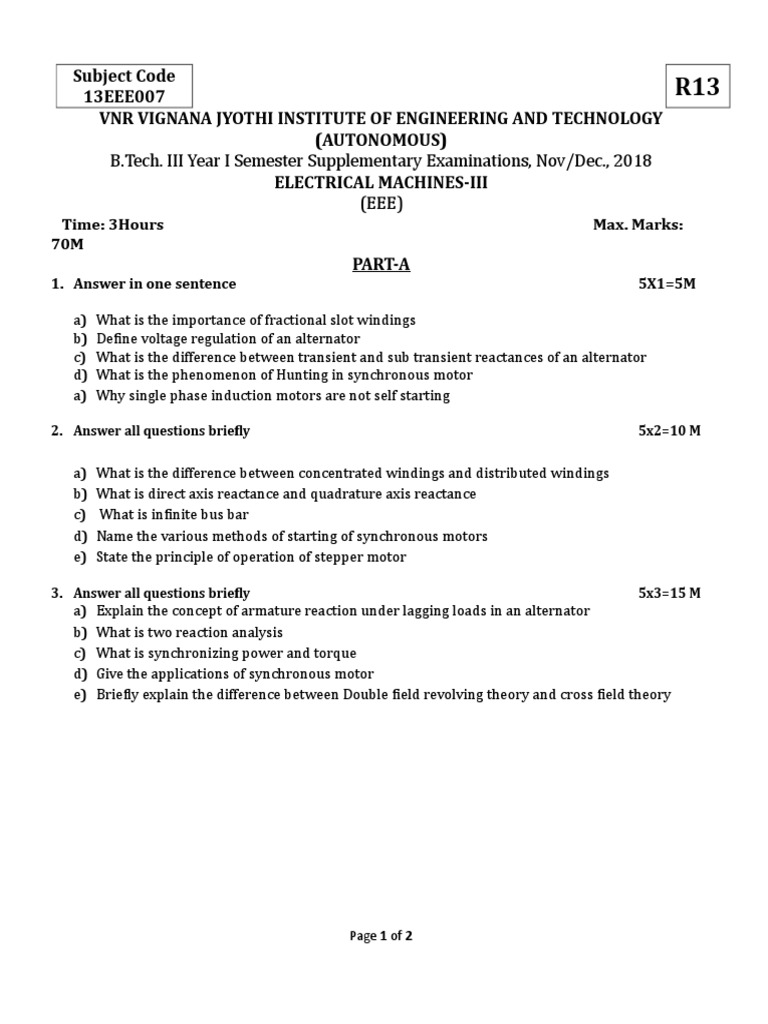 B.Tech. III Year I Semester Supplementary Examinations, Nov/Dec., 2018 ...