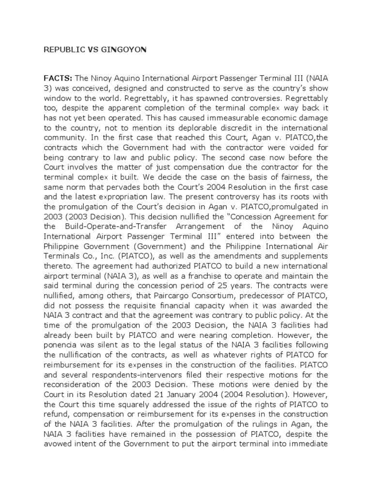 NAIA 3 Expropriation Case Analysis | PDF | Eminent Domain | Justice