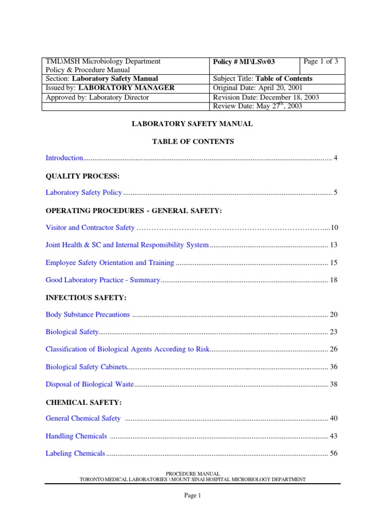 Laboratory Safety Manual | Laboratories | Fire Safety