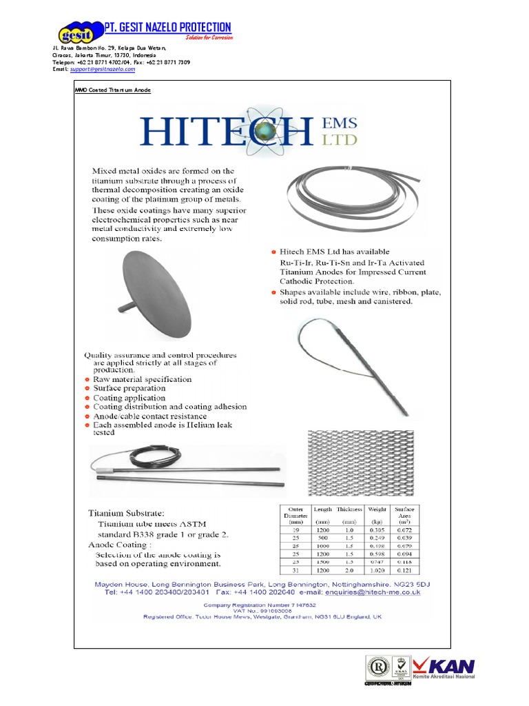 MMO Anode Cathodic Protection | PDF