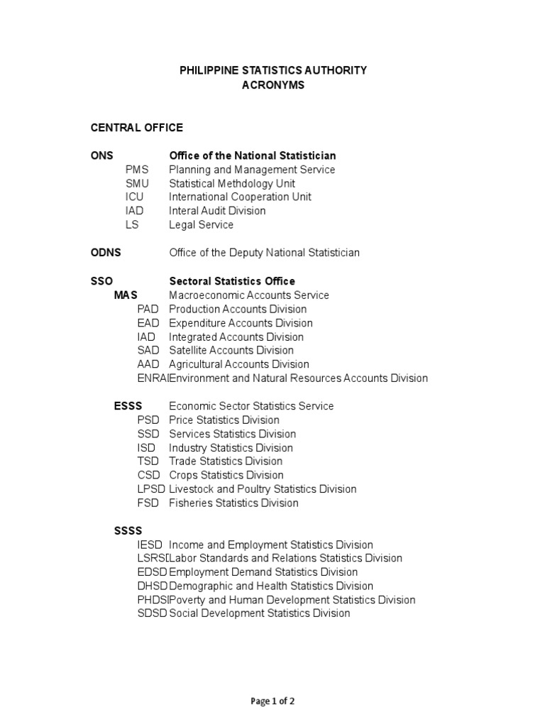 PSA - Acronyms | PDF | Economies | Business