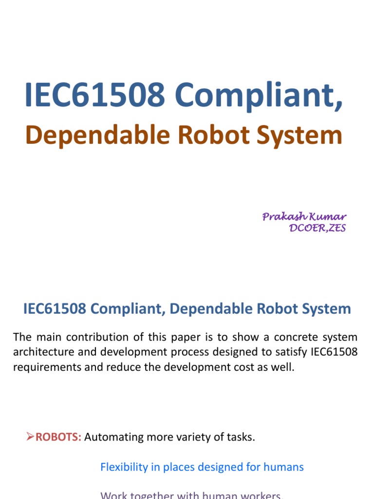 IEC 61508 in Robotics: A System Overview | PDF | Software Architecture ...