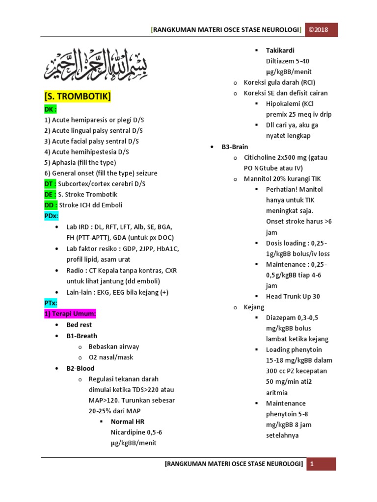 Rangkuman Osce Neuro | PDF