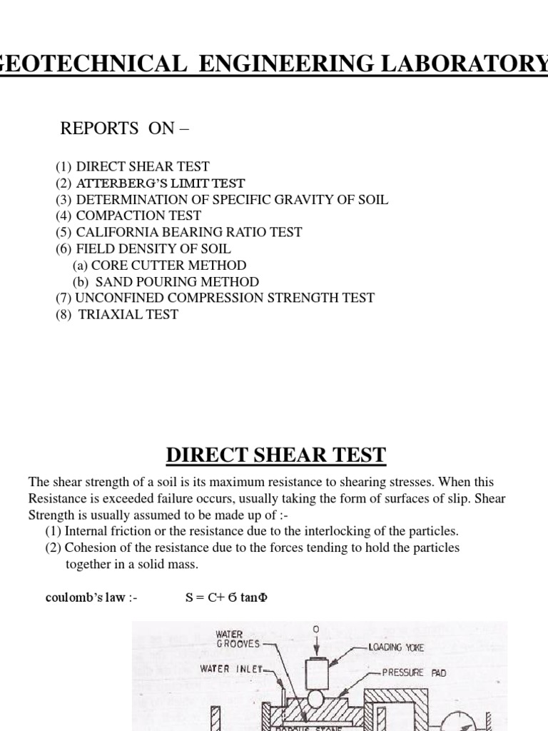 Geotechnical Engineering Laboratory: Reports On | Download Free PDF ...