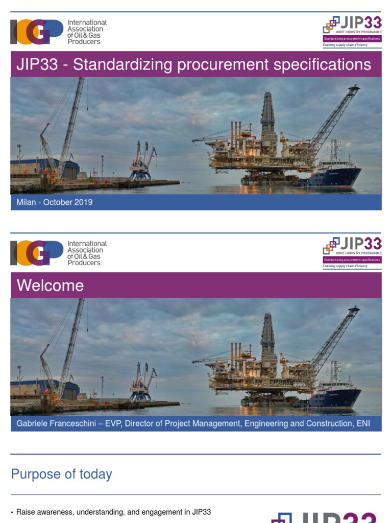 IOGP-JIP33 Standardizing Procurement Specifications | Specification ...