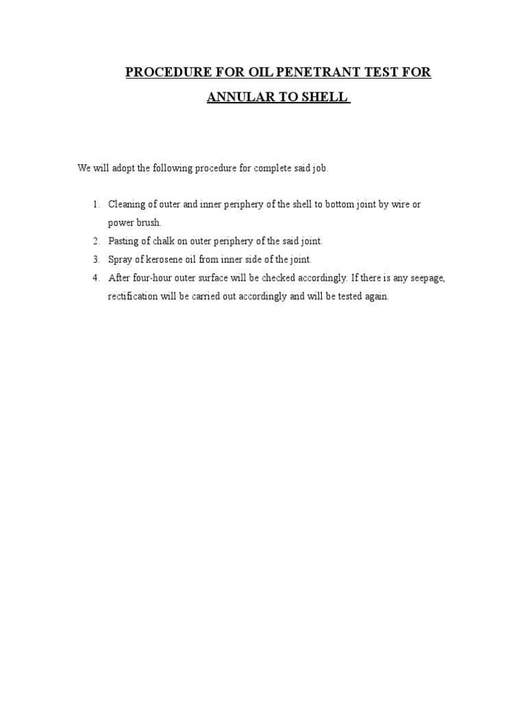 Procedure For Tank Shell To Annular | PDF