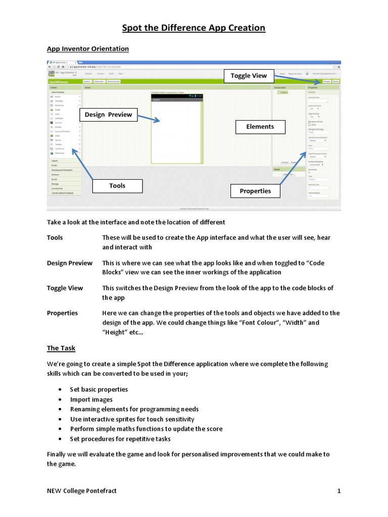 Spot The Difference App Creation | Download Free PDF | Menu (Computing ...