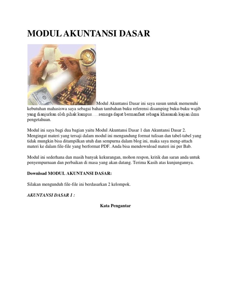 Modul Akuntansi Dasar | PDF | Karier & Perkembangan